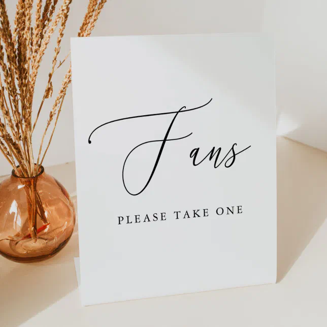 Simple Calligraphy Rustic Wedding Program Fan Sign | Zazzle