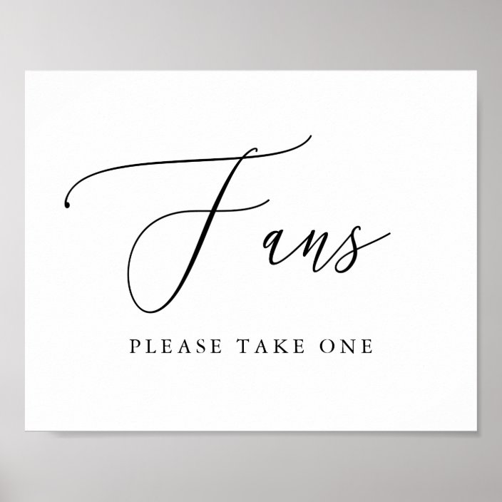 Simple Calligraphy Rustic Wedding Program Fan Sign | Zazzle.com