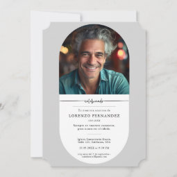 Simple Calligraphy Spanish Funeral Memorial Photo Invitation | Zazzle