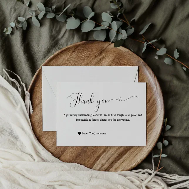 Simple Calligraphy thank you appreciation card | Zazzle