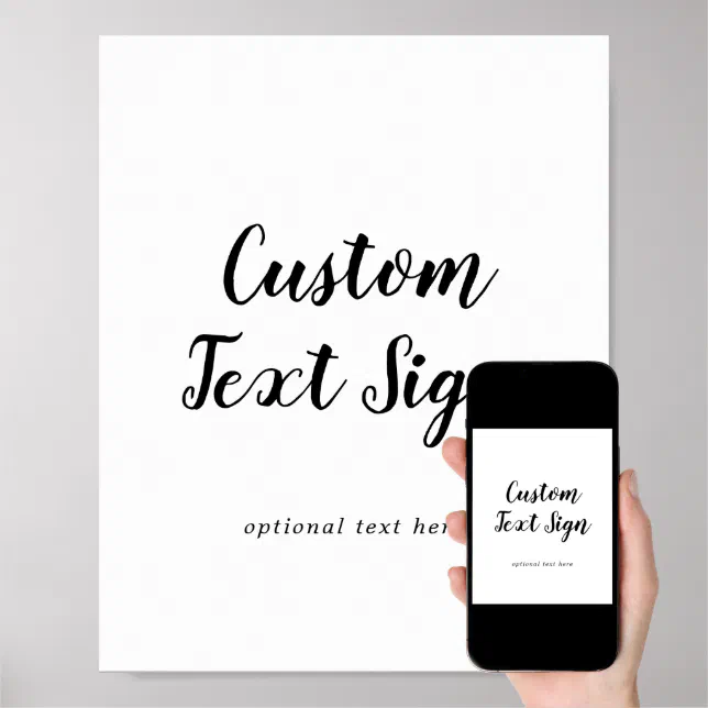 Simple Calligraphy Wedding Custom Text Sign | Zazzle