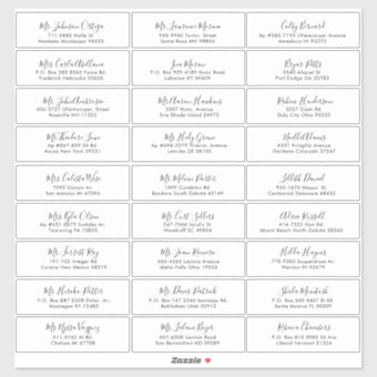 Simple Calligraphy Wedding Guest Label | Zazzle