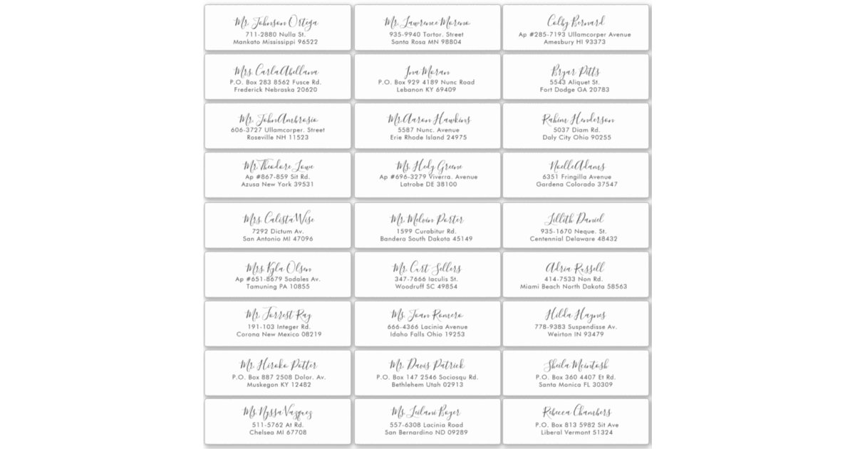 Simple Calligraphy Wedding Guest Label | Zazzle