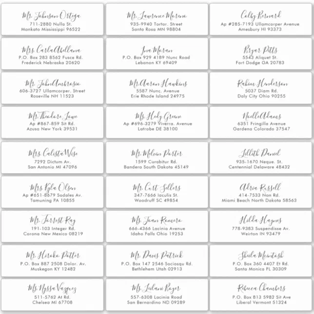 Simple Calligraphy Wedding Guest Label | Zazzle