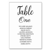 Simple calligraphy wedding guest name seatingchart table number | Zazzle