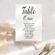 Simple calligraphy wedding guest name seatingchart table number | Zazzle