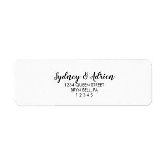 Simple Calligraphy Wedding Invite Return Address Label | Zazzle