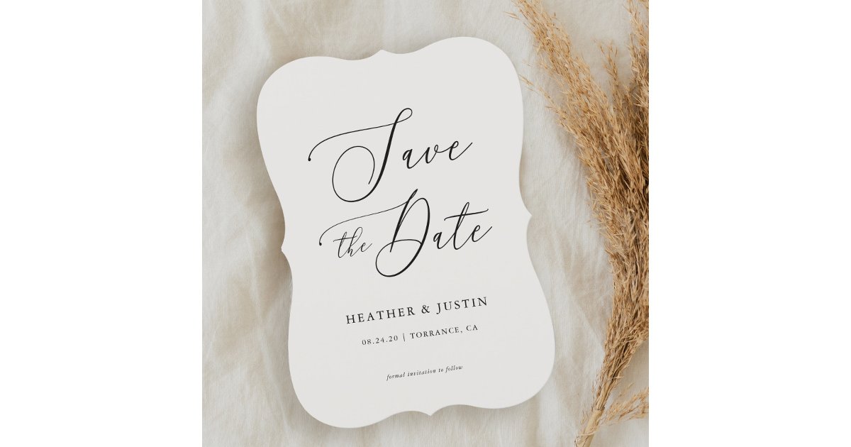 Simple Calligraphy Wedding Save the Dates Invitation | Zazzle