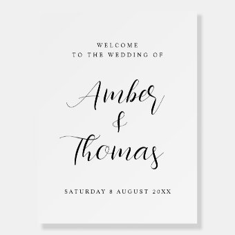 Simple Calligraphy Wedding Welcome Sign | Zazzle