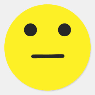 Simple Calm Yellow Face Round Stickers