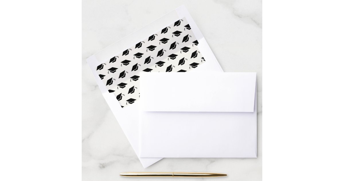 Simple Cap and Tassel Graduation Envelope Liner | Zazzle