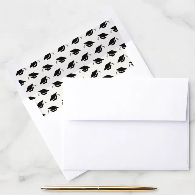 Simple Cap and Tassel Graduation Envelope Liner | Zazzle