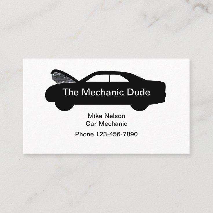Simple Car Mechanic Business Card | Zazzle