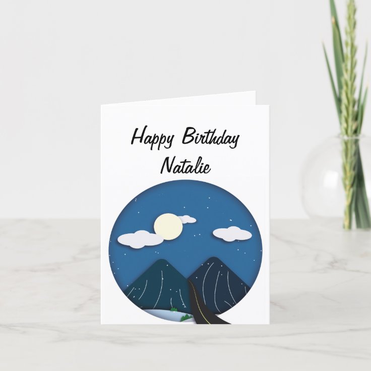 Simple cartoon style illustration birthday card | Zazzle