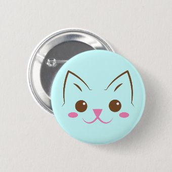Simple cat face so cute! pinback button | Zazzle