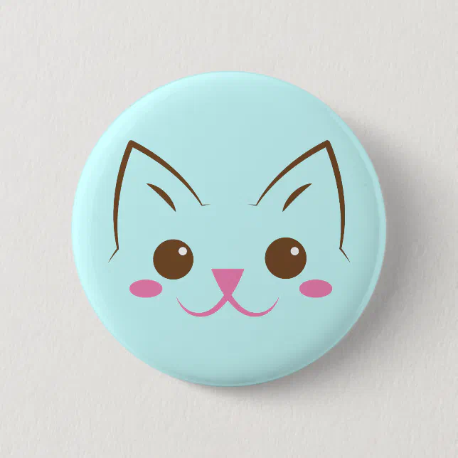 Simple cat face so cute! pinback button | Zazzle