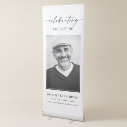 Simple Celebration of Life Funeral Memorial Photo Retractable Banner ...