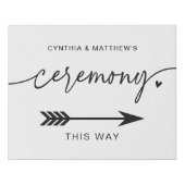 Simple Ceremony Script Wedding Direction Sign | Zazzle