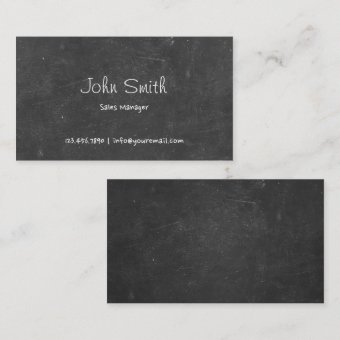 Simple Chalkboard Sales Manager Business Card | Zazzle