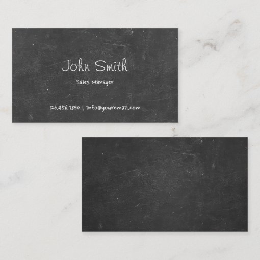 Simple Chalkboard Sales Manager Business Card | Zazzle
