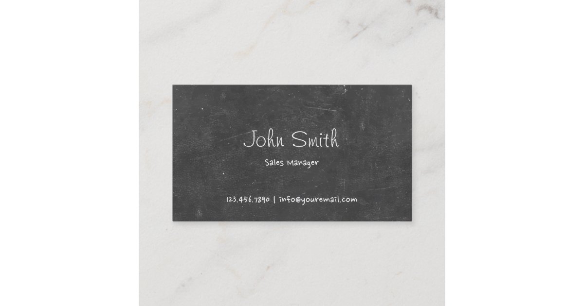 Simple Chalkboard Sales Manager Business Card | Zazzle