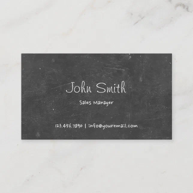 Simple Chalkboard Sales Manager Business Card | Zazzle