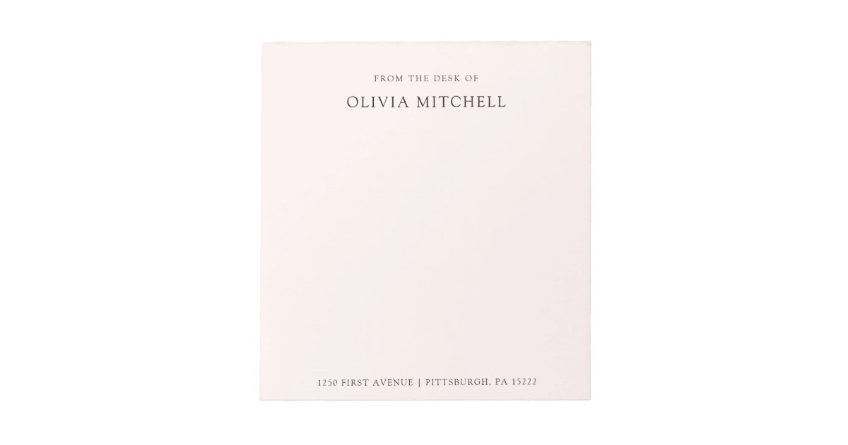 Simple Chic Blush Pink | Text Notepad | Zazzle