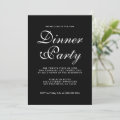 Simple Chic Calligraphy Black Dinner Party Invitation | Zazzle