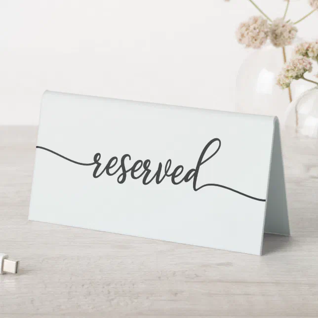 Simple chic calligraphy Reserved Table Sign | Zazzle