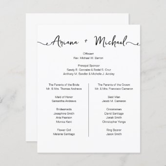 Simple Chic Custom Entourage list wedding | Zazzle