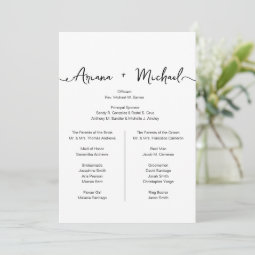 Simple Chic Custom Entourage list wedding Invitation | Zazzle
