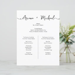 Simple Chic Custom Entourage list wedding large | Zazzle