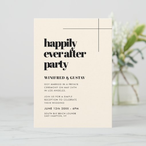 Simple chic & elegant Happily ever after party Invitation | Zazzle