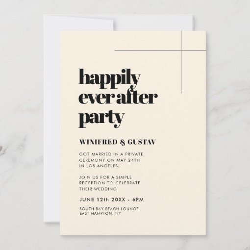 Simple chic & elegant Happily ever after party Invitation | Zazzle