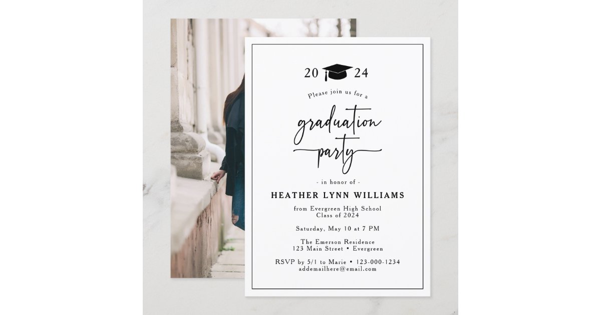 Simple Chic Graduation Invitation | Zazzle