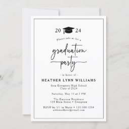 Simple Chic Graduation Invitation | Zazzle