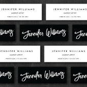 Simple Chic Minimalist + Calligraphy Script Mini Business Card | Zazzle