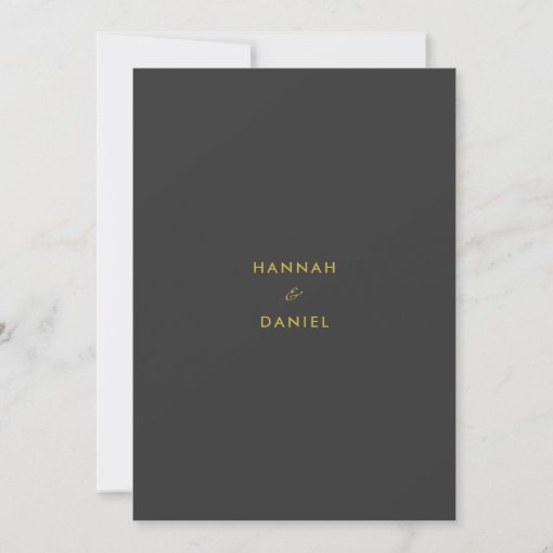 Simple Chic Minimalist Elegant Gold Accent Wedding Invitation | Zazzle