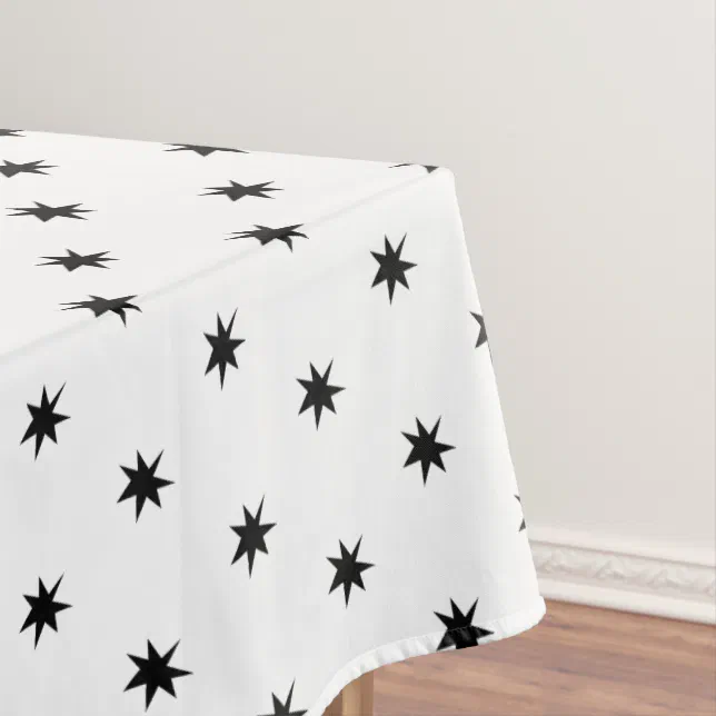 Simple Chic Monochromatic Christmas Star Tablecloth | Zazzle