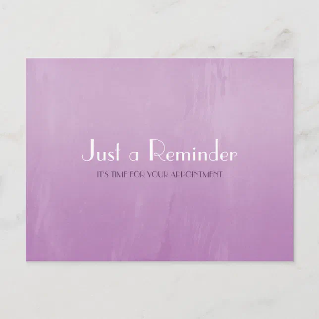 Simple Chic Purple Abstract Appointment Reminder Postcard | Zazzle