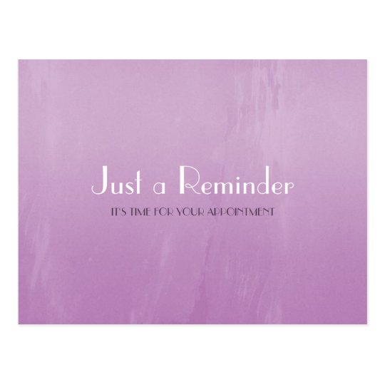 Simple Chic Purple Abstract Appointment Reminder Postcard | Zazzle.com