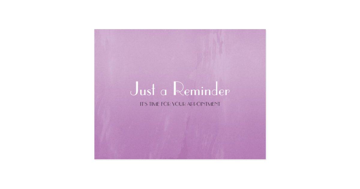 Simple Chic Purple Abstract Appointment Reminder Postcard | Zazzle.com