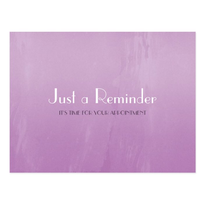 Simple Chic Purple Abstract Appointment Reminder Postcard | Zazzle.com