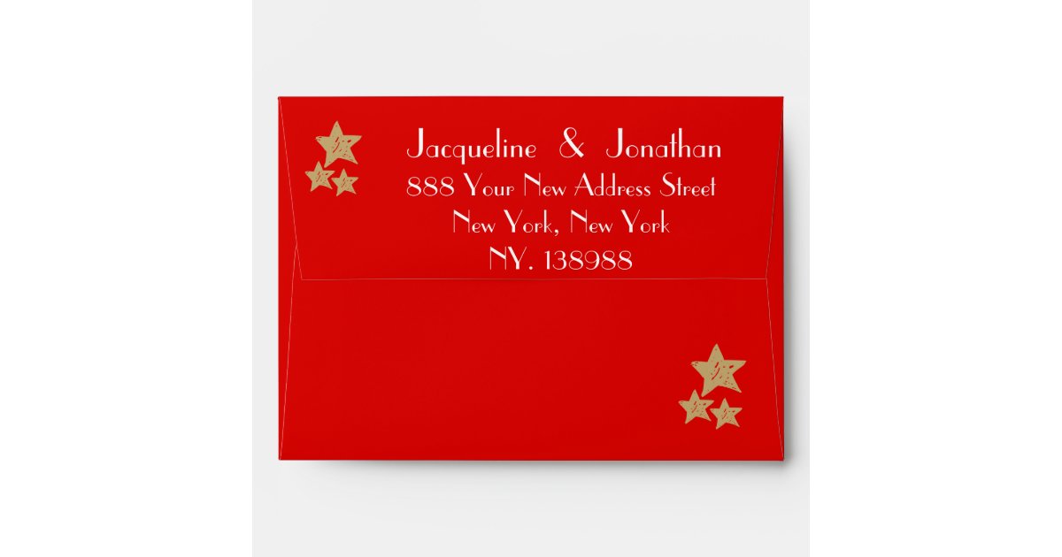 Simple chic script elegant red wedding invitation envelope | Zazzle