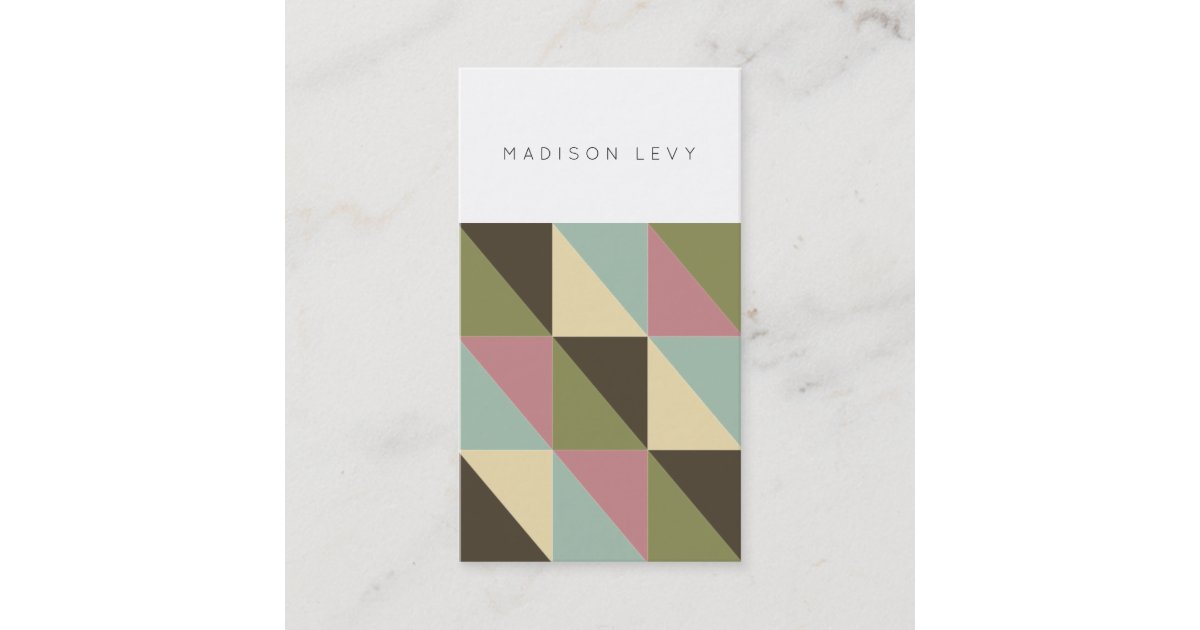Simple Chic Triangle Pattern Business Cards | Zazzle