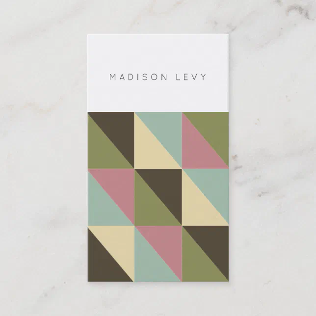 Simple Chic Triangle Pattern Business Cards | Zazzle