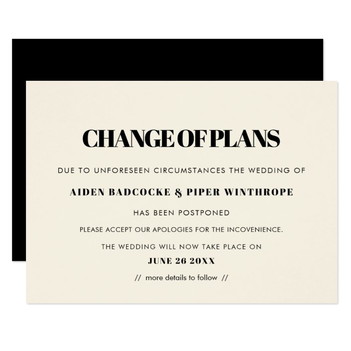 Simple & chic wedding date change announcement | Zazzle.com