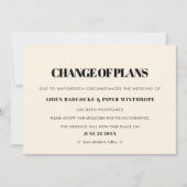 Simple & chic wedding date change announcement | Zazzle