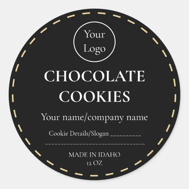 Simple Chocolate Chip Cookie Sticker Custom Label | Zazzle