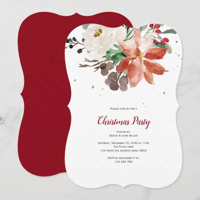 Simple Christmas Party Invitation, Holiday Invitation | Zazzle